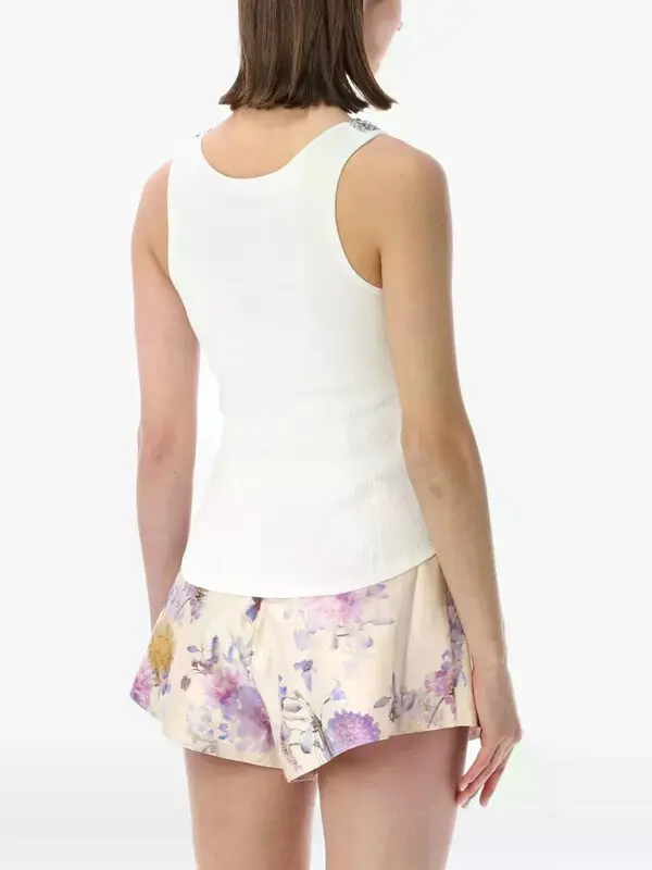Zimmermann Embellished Sleeveless Ribbed Tank Top