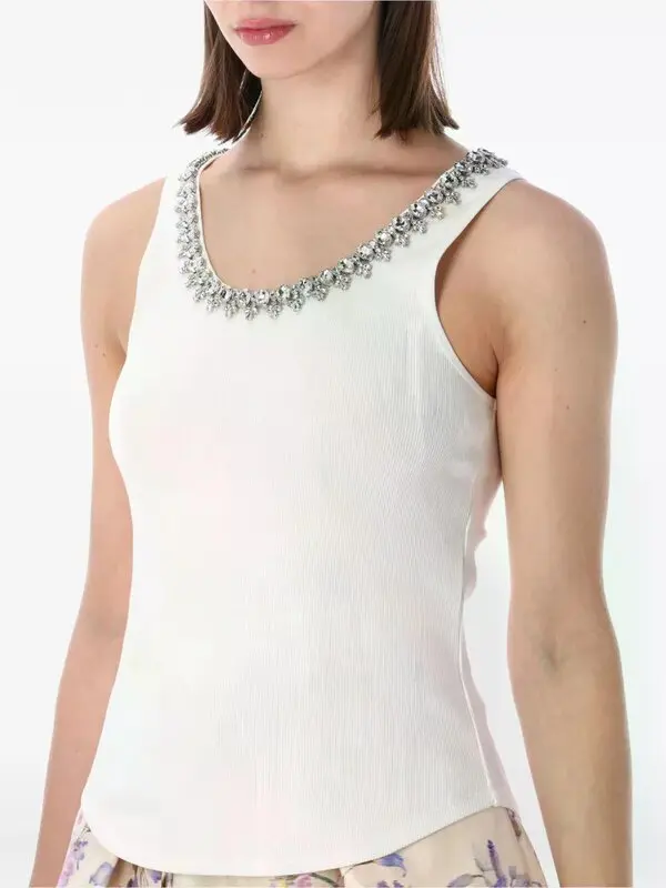 Zimmermann Embellished Sleeveless Ribbed Tank Top