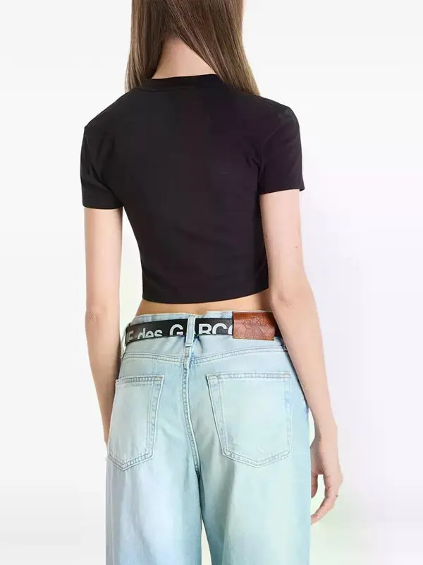 Palm Angels Logo Print Cropped T-shirt