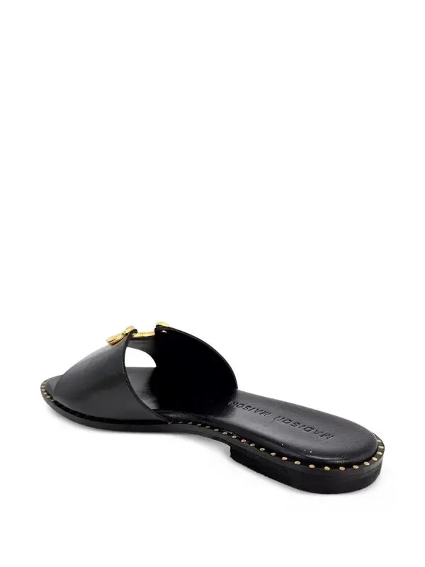 MADISON MAISON Horseshoe Buckle Embellished Slip-on Sandals - Black