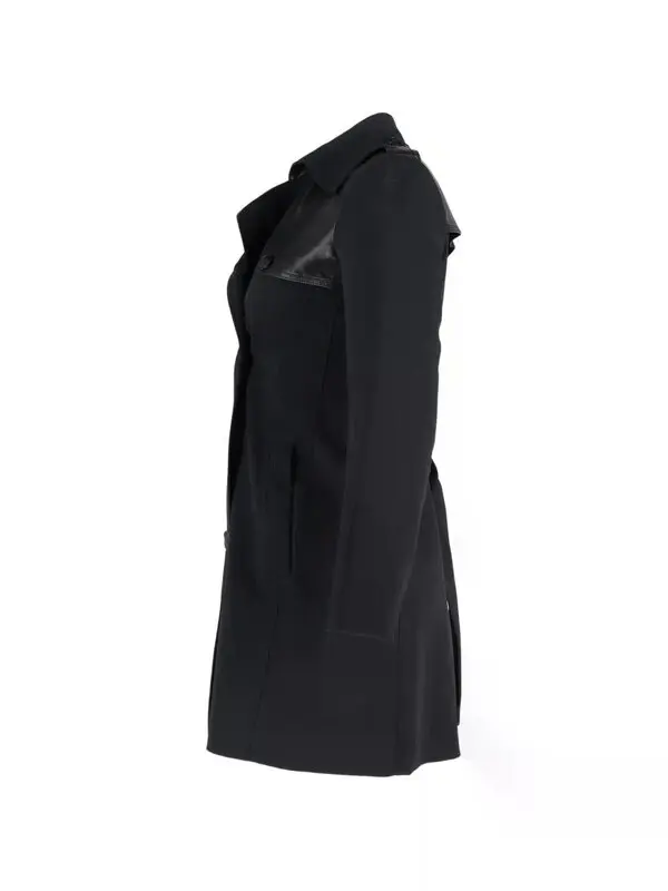 Theory Double-breasted Leather-trim Trench Coat