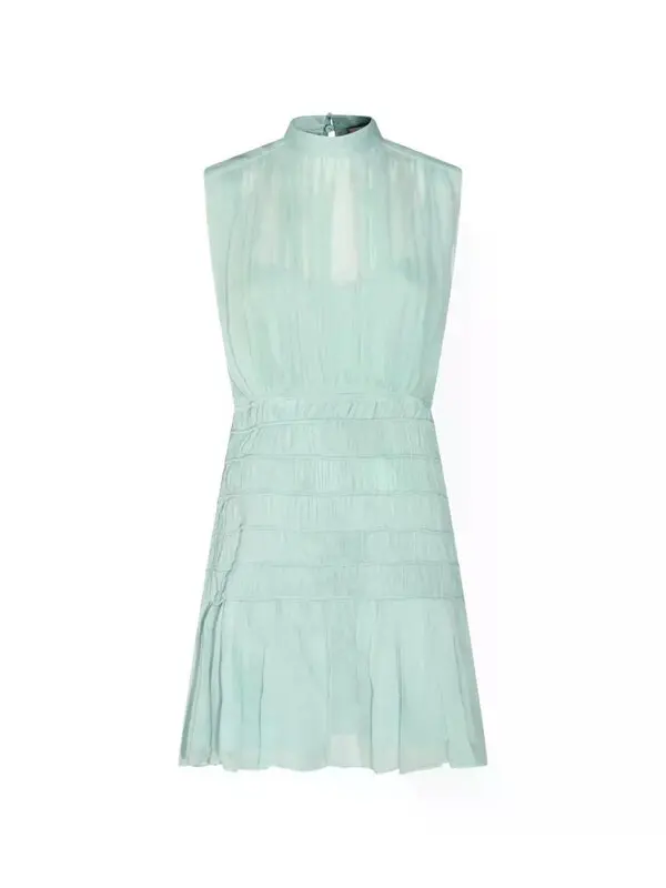 TWINSET Sleeveless High Neck Mini Dress - Blue