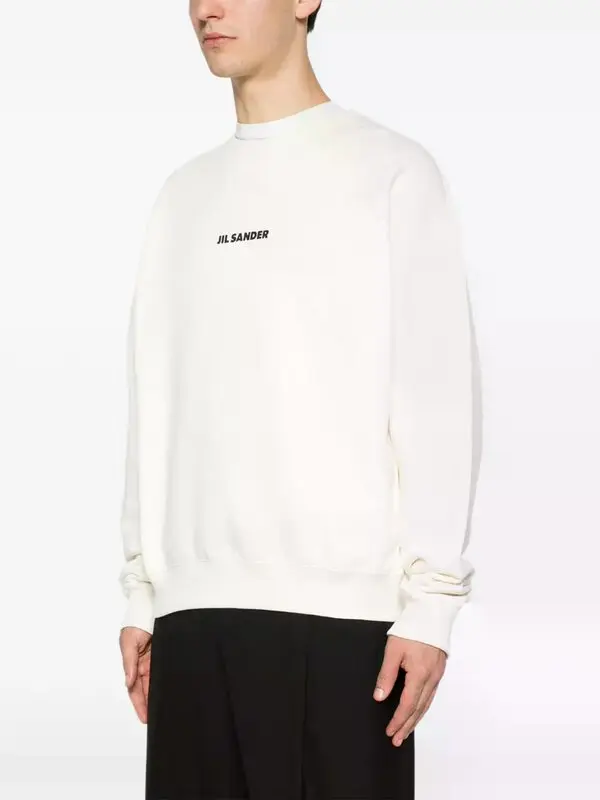 JIL SANDER Logo-print Relaxed-fit Sweater - Neutrals