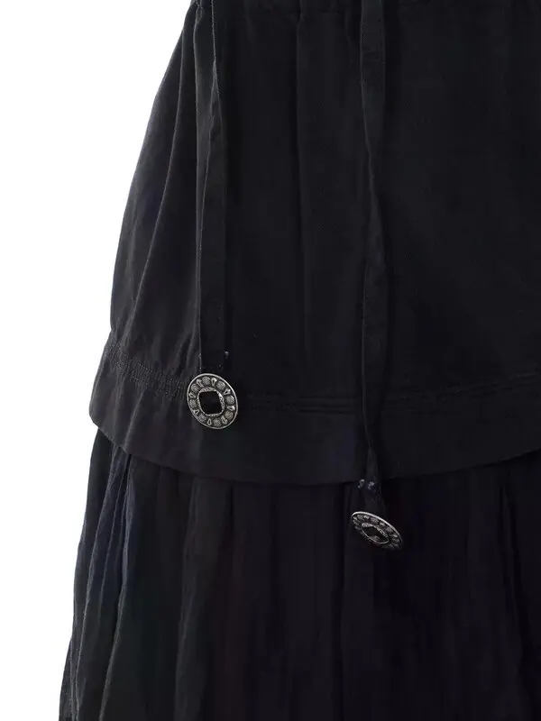 Pinko Sleeveless Cotton Maxi Dress With Flounce And Ribbons - Black