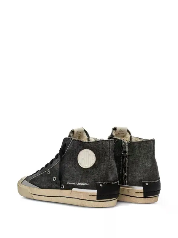 CRIME LONDON Recut High Distressed-effect High-top Sneakers