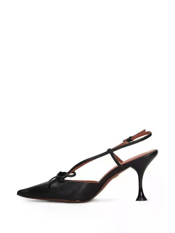Lola Cruz Audrey Bow-detail Slingback Pumps - Black