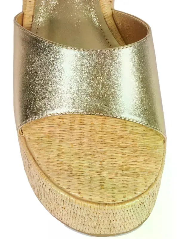 Schutz Metallic -tone Leather Platform Sandals