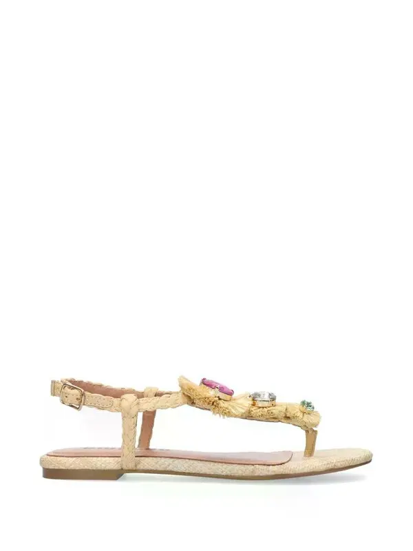 BIBI LOU Raffia Crystal-embellished Sandals