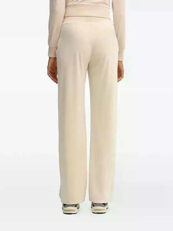 Guess Velvet Track Pants With Drawstring Waist - Neutrals