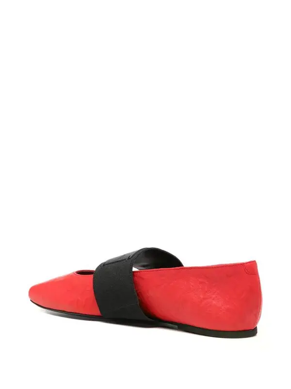 Givenchy Sliced Logo-plaque Leather Ballet Flats - Red