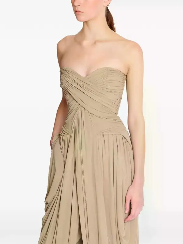 Balmain Draped Strapless Jumpsuit