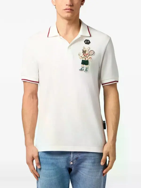 Philipp Plein Tennis Patch Polo Shirt