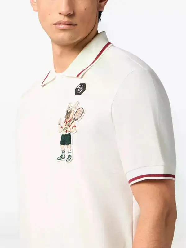 Philipp Plein Tennis Patch Polo Shirt