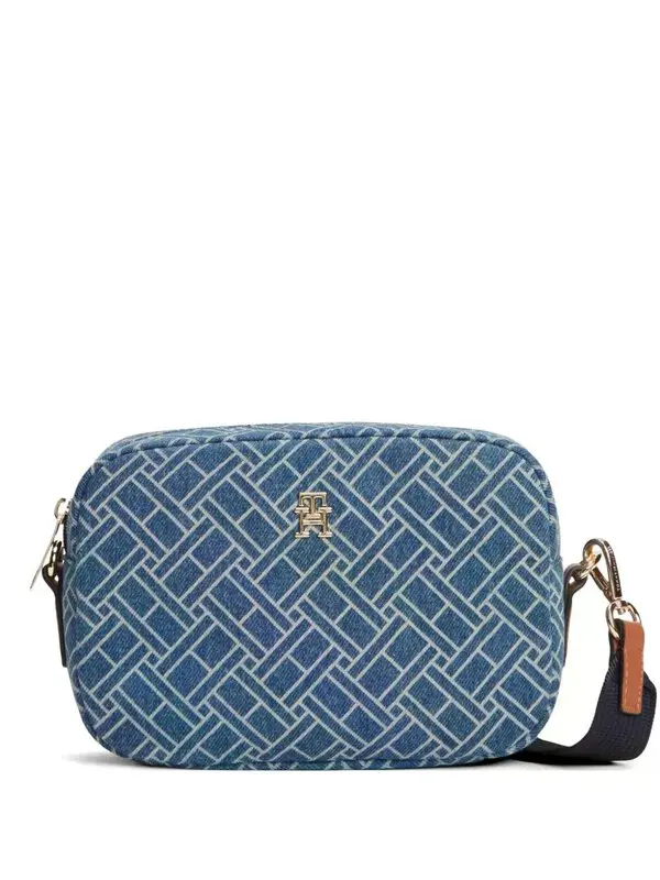 Tommy Hilfiger Monogram Print Shoulder Bag - Blue
