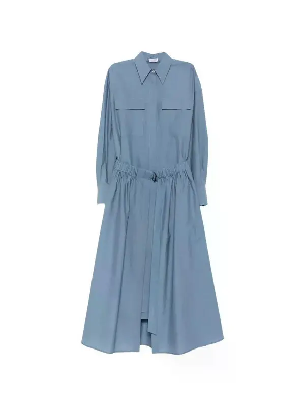 Brunello Cucinelli Belted Midi Shirt Dress - Blue