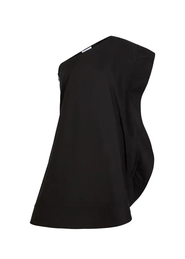 Stella McCartney Asymmetric Cotton Mini Dress - Black
