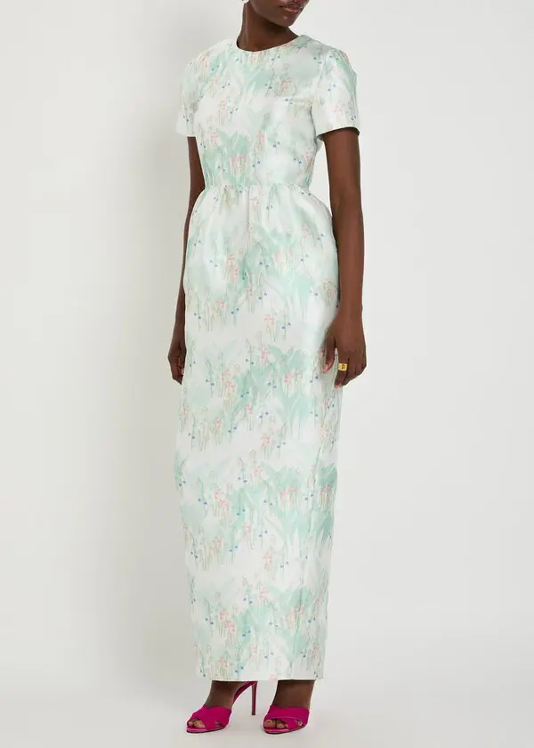 Bernadette Lexi Printed Satin Maxi Dress