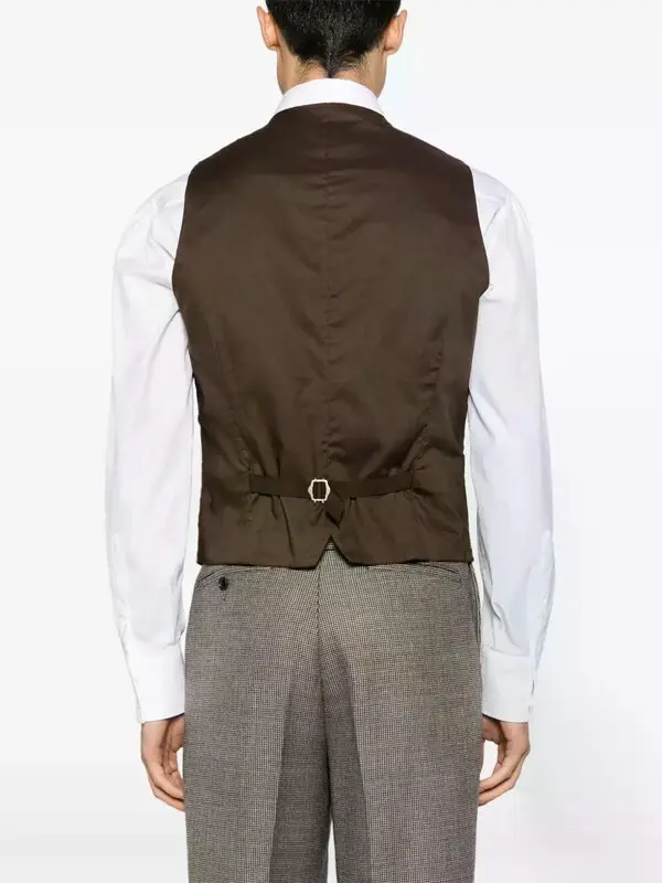 Tagliatore Shepherd's Check Virgin Wool Waistcoat