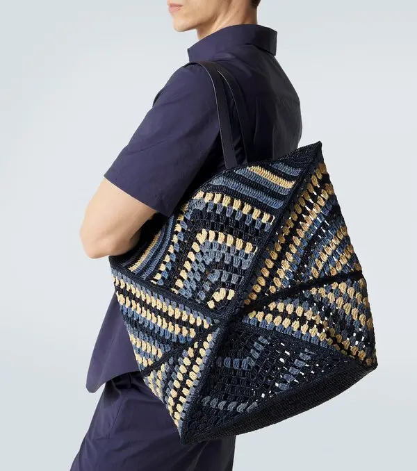 Loewe Puzzle Fold Xl Raffia Tote Bag