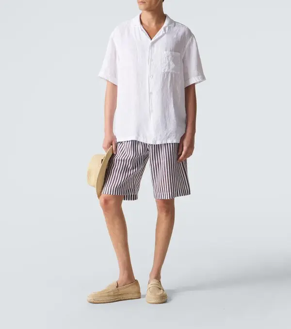 Fedeli Striped Linen Shorts