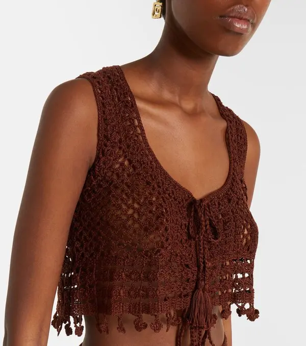 Anna Kosturova Marrakesh Crochet Cotton Crop Top