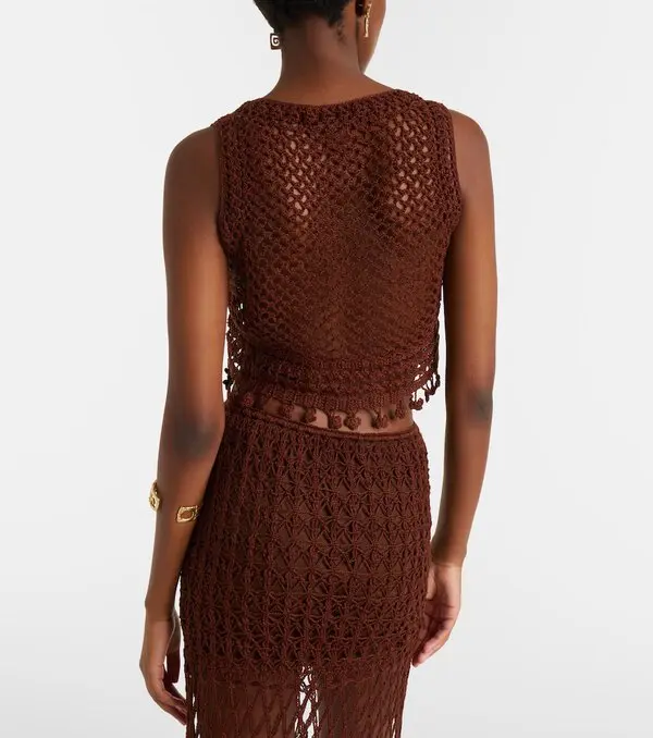 Anna Kosturova Marrakesh Crochet Cotton Crop Top