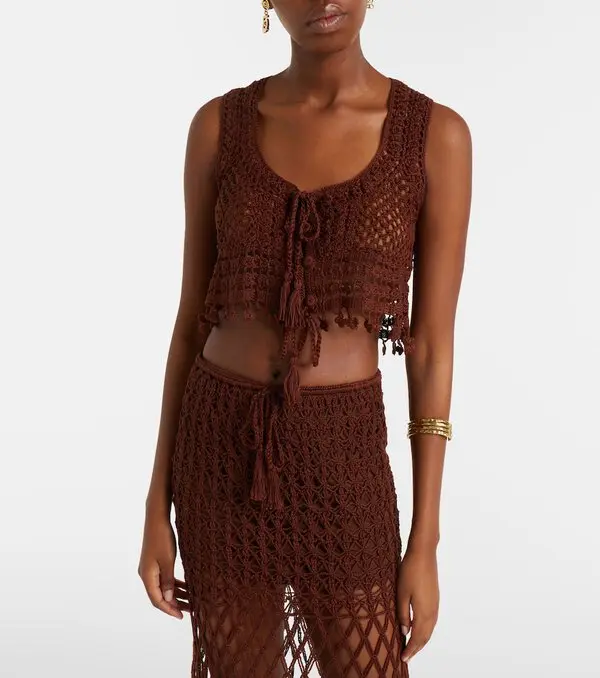 Anna Kosturova Marrakesh Crochet Cotton Crop Top