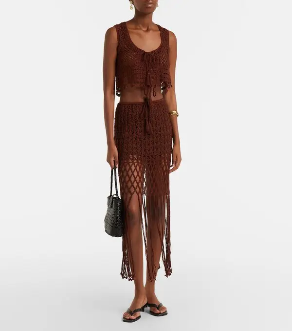 Anna Kosturova Marrakesh Crochet Cotton Crop Top