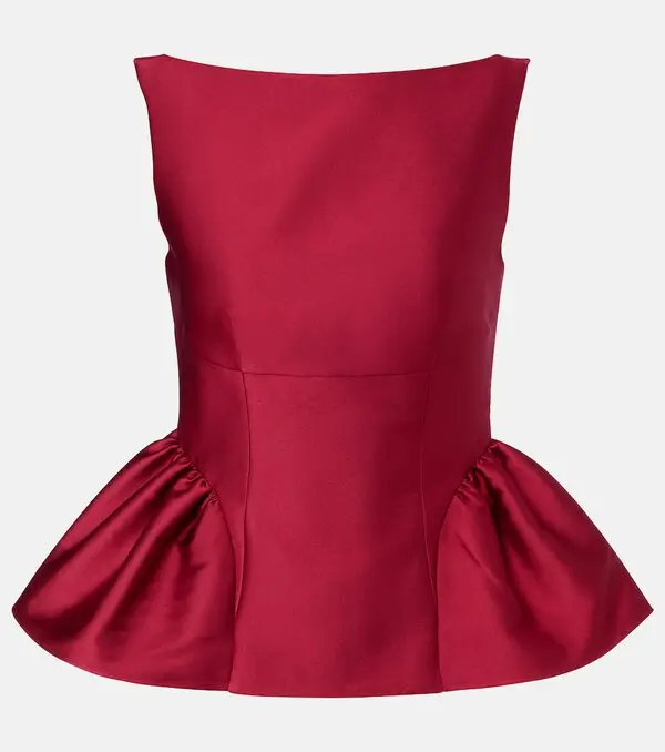 Roland Mouret Peplum Taffeta Top - Pink