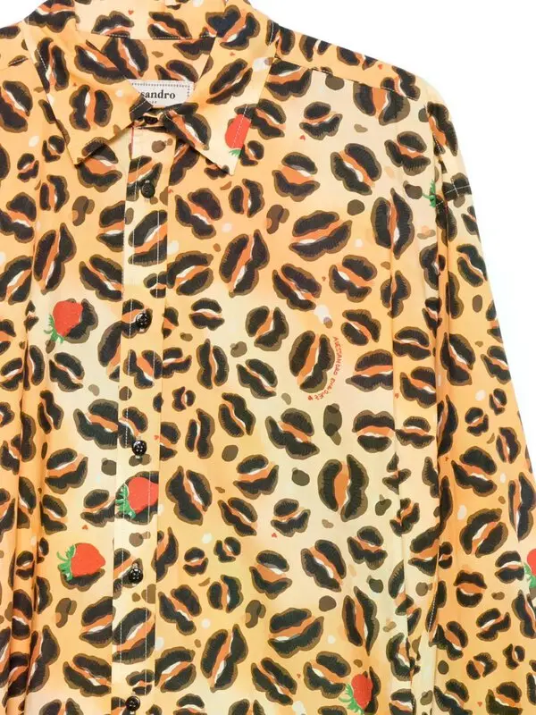 ALESSANDRO ENRIQUEZ Leopard Print Strawberry Motif Shirt