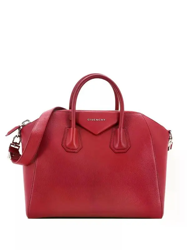 Givenchy Antigona Bag Glazed Leather Medium Satchel - Red