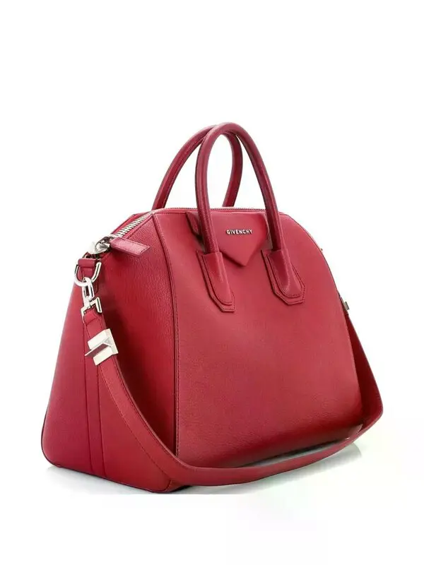 Givenchy Antigona Bag Glazed Leather Medium Satchel - Red