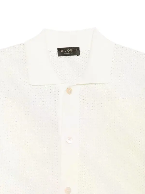 DELL'OGLIO Crochet-knit Short-sleeve Shirt - White