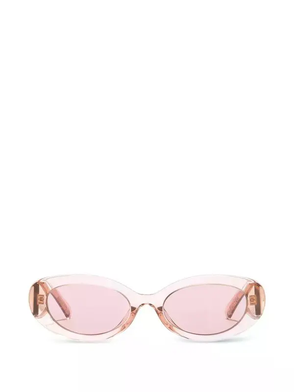 Dolce & Gabbana Devotion Heart Embellished Oval Sunglasses - Pink