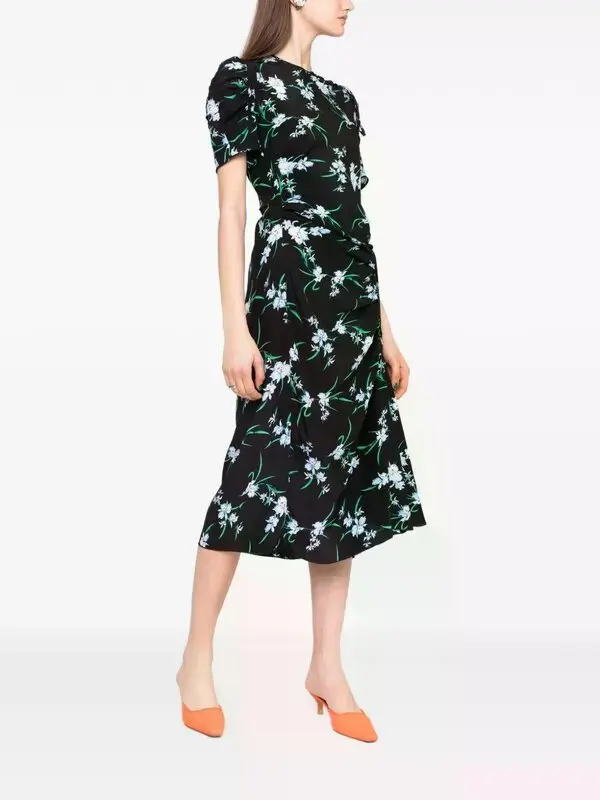 N°21 Floral Print Draped Midi Dress