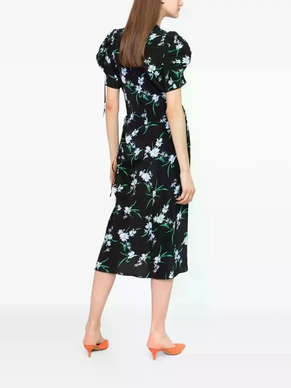 N°21 Floral Print Draped Midi Dress