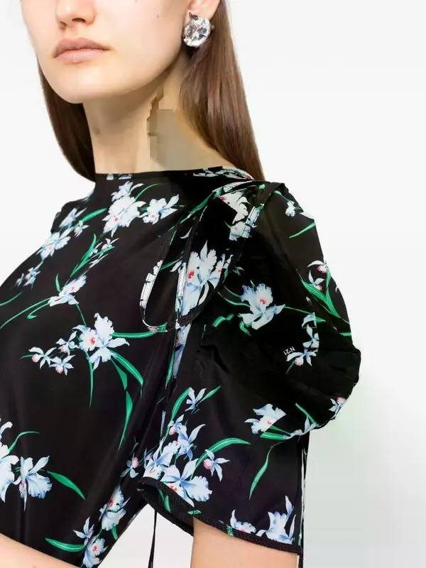N°21 Floral Print Draped Midi Dress