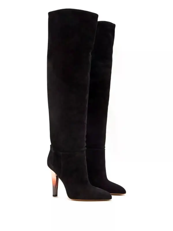 Paris Texas 10mm Pointed Suede Heel Boots