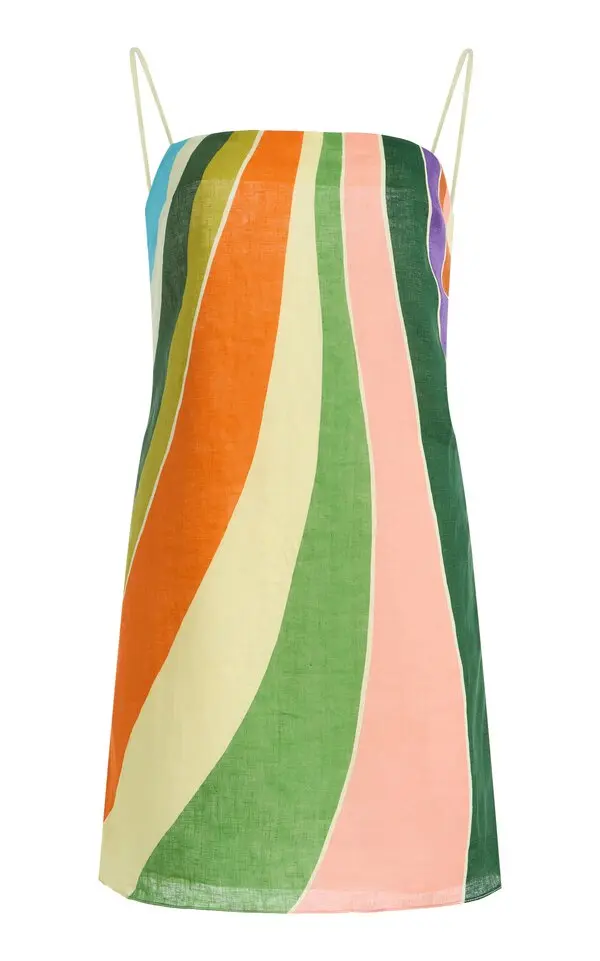 CALA DE LA CRUZ Ancona Linen Mini Dress - Multi