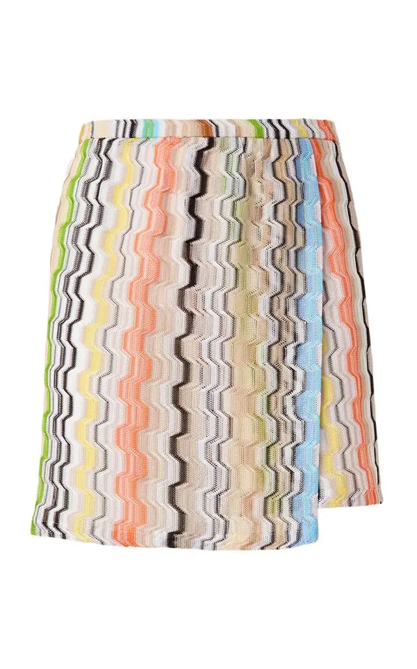 Missoni Knit Mini Skirt With Greek Motif - Multi