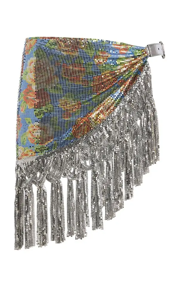 Rabanne Exclusive La Isla Mesh Wrap Skirt With Metallic Tassels - Multi