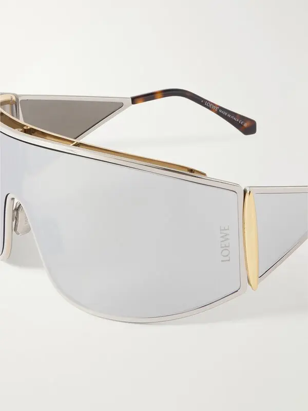 Loewe Speed Shield Mask Sunglasses - Silver