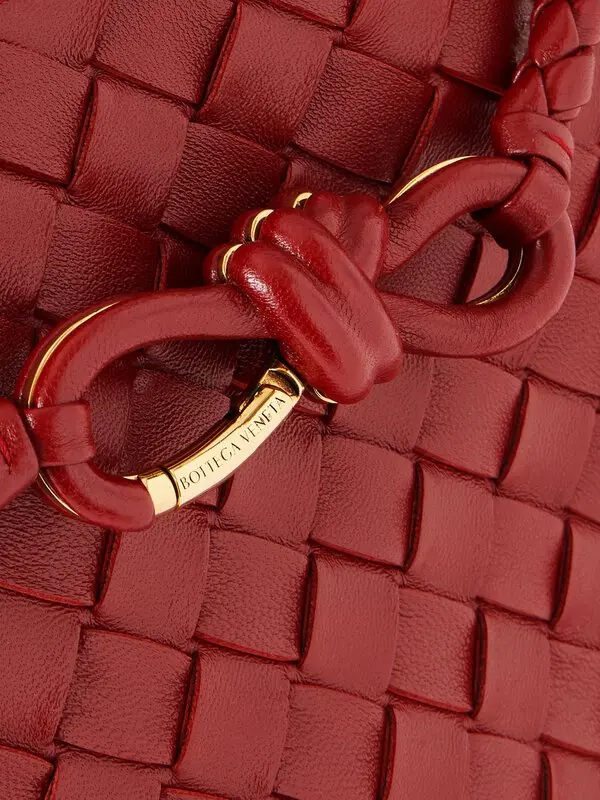 Bottega Veneta Andiamo Intrecciato Leather Tote - Red