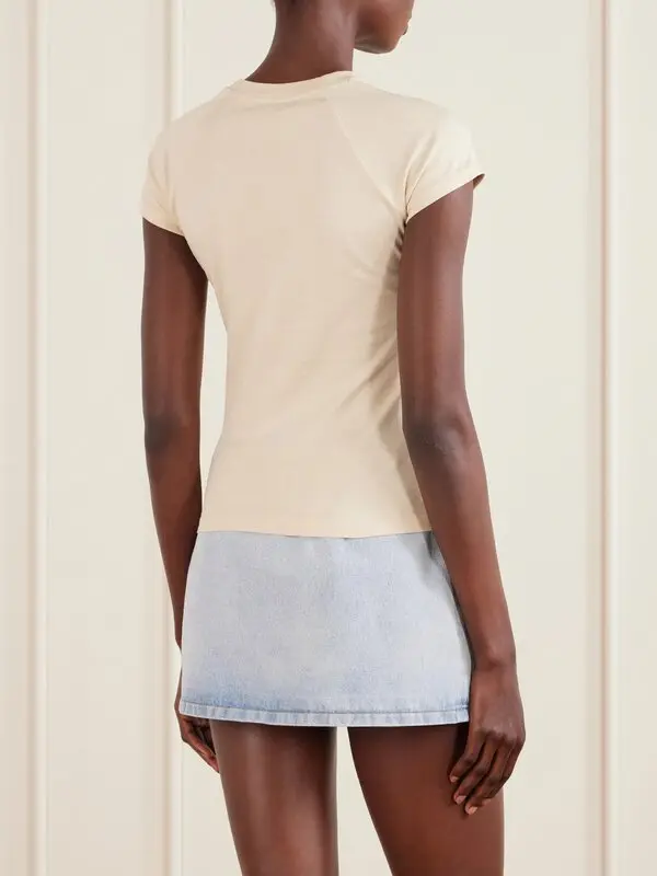 Loewe Paula's Ibiza Anagram Embroidered Cotton T-shirt - Neutrals