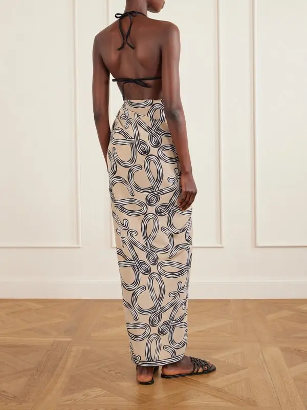 Loewe Paula's Ibiza Printed Silk Scarf - Blue