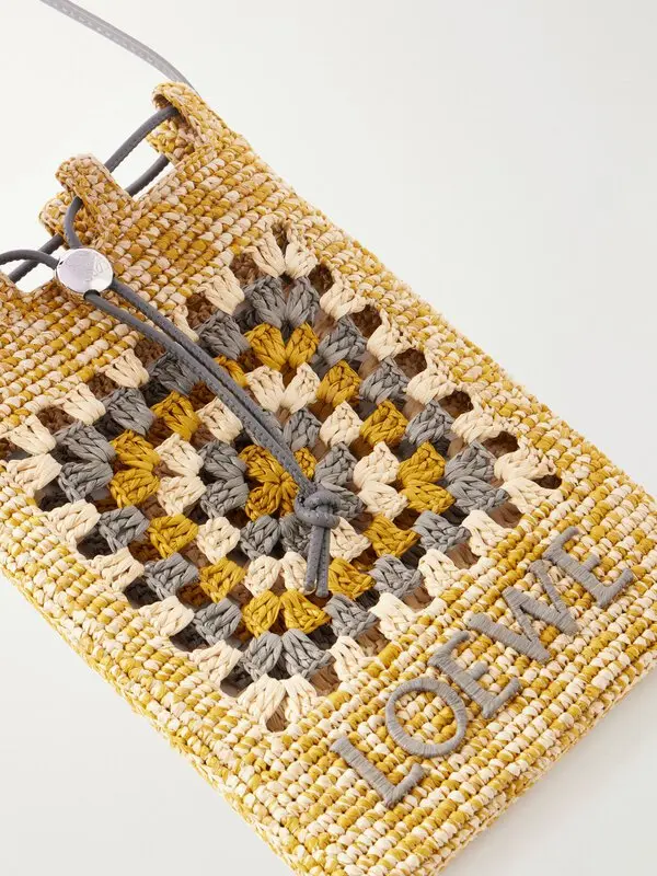 Loewe Crocheted Raffia Bucket Bag - Neutrals