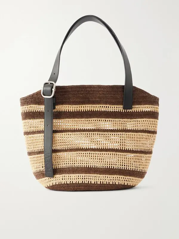 Loewe Striped Raffia Tote