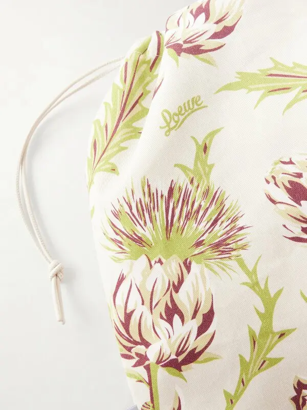 Loewe Floral-print Twill Drawstring Pouch - Neutrals