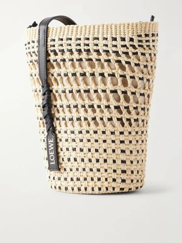Loewe Braided Raffia Shoulder Bag - Neutrals