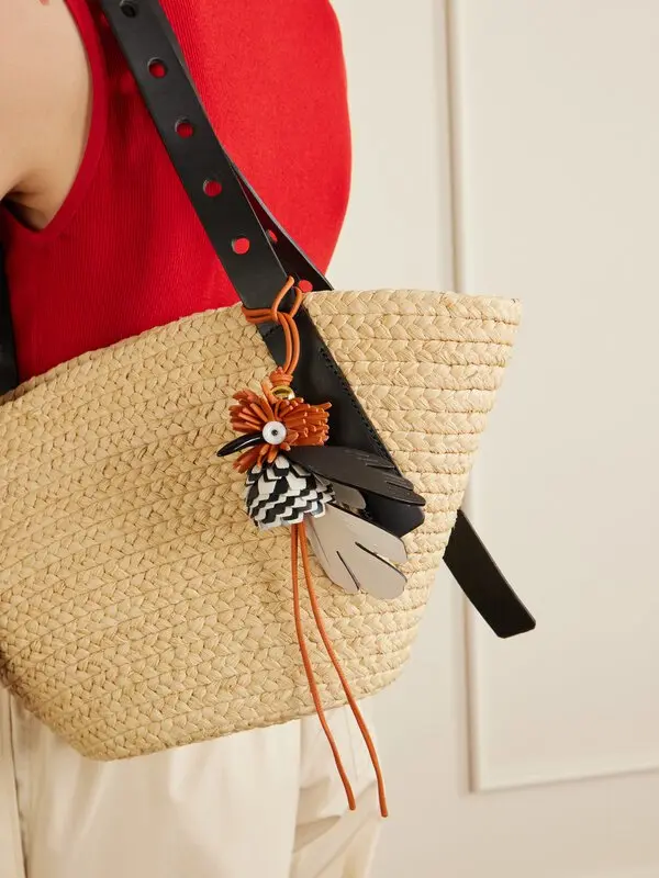 Loewe Paula Ibiza Hoopoe Bird Leather Charm - Multi